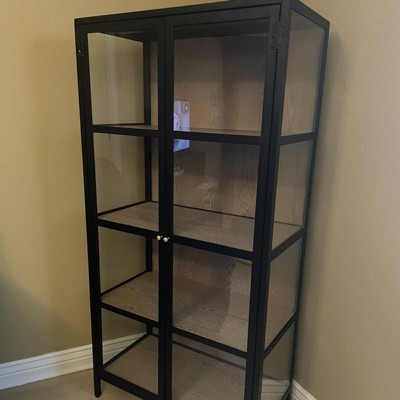 60" Crystal Cove Glass Cabinet Black - Threshold™ Designed With Studio ...