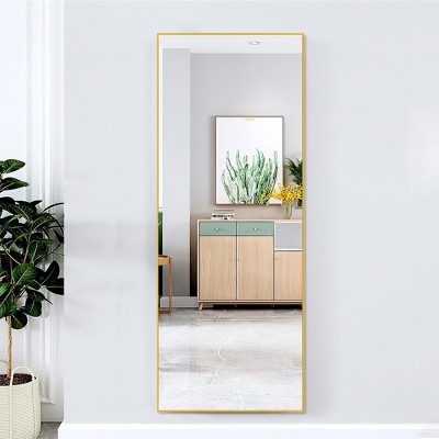 Dovelina Metal Framed Rectangular Full Length Mirror Freestanding ...