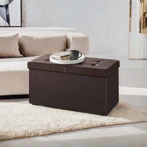 Songmics 30 Inches Folding Storage Ottoman Bench With Flipping Lid ...