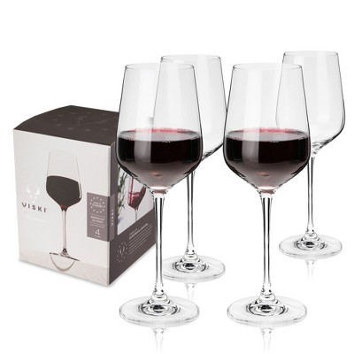 Viski Crystal Bordeaux Wine Glasses - Red Wine Glasses Set Of 4 - 21oz ...
