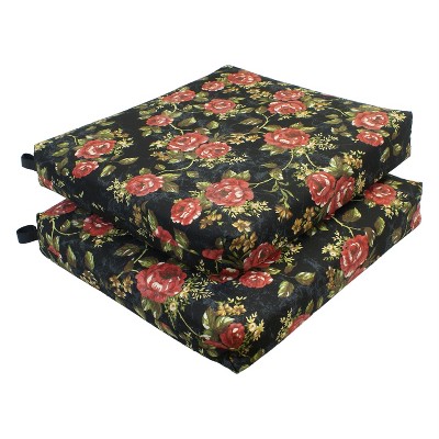 Blazing Needles Indoor Dining Chair Cushions Midnight Rose : Target
