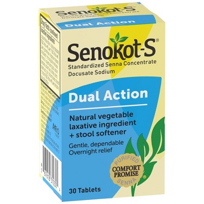 Senokot-s Laxative Plus Softener Tablets 30ct : Target