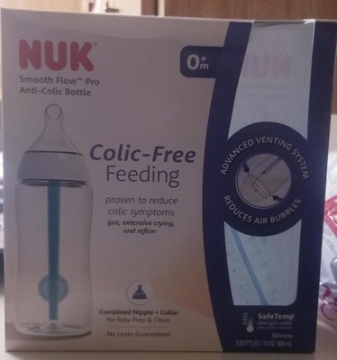 Nuk Smooth Flow Pro Anti-colic Baby Bottle - 10oz/3pk : Target