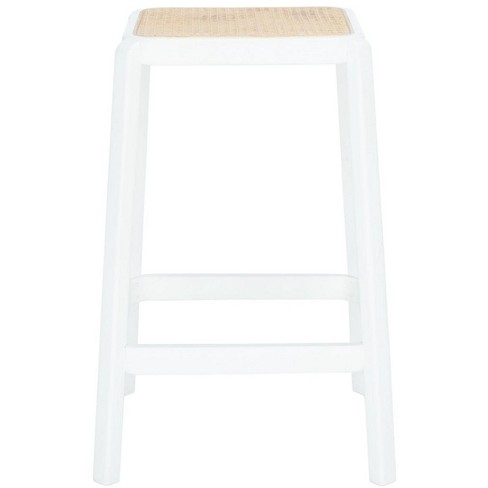 Silus Backless Cane Counter Stool - White/natural - Safavieh. : Target