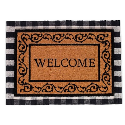 Birdrock Home Layered Welcome Mat With Vinyl Backing For Door Entryway ...