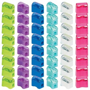 Fun Express 1" Bulk 72 Pc. Solid Color Plastic Pencil Sharpeners with ...