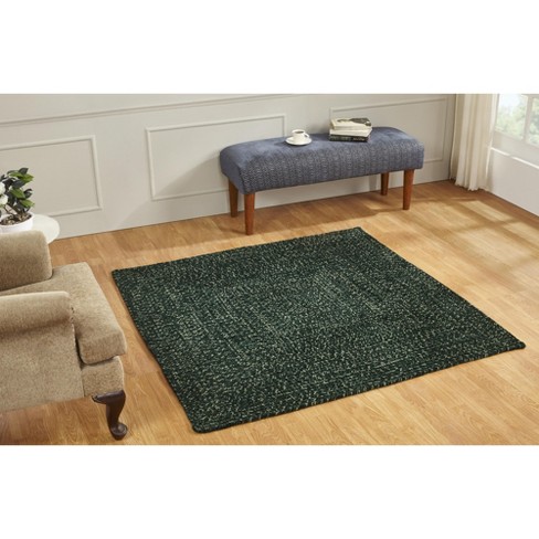 72" X 72" Chenille Tweed Collection Diluth & Emerald Reversible Indoor ...