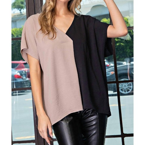 Women's Color Block Short Sleeve Top - Ee:some : Target