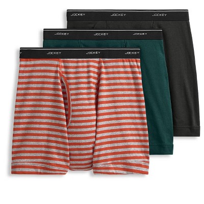 Jockey Men's Classic 5" Boxer Brief - 3 Pack M Lumber Stripe/cactus ...