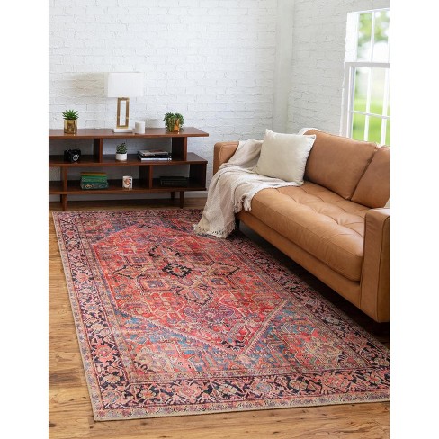 Unique Loom 4' 1 X 6' 1 Simon Timeless Red Rectangle Area Rug : Target
