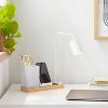 Desk Lamp with Wireless Charging and Storage (Includes LED Light Bulb ...