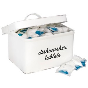 AuldHome Design Dishwasher Pod Holder, Tablet Container; White ...