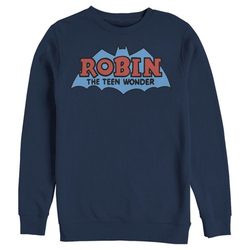 Men's Batman Logo Boy Wonder Robin Sweatshirt - Navy Blue - Large : Target