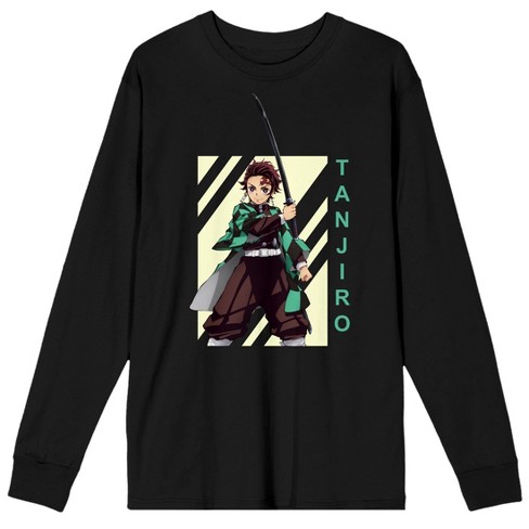 Demon Slayer Tanjiro Kamado Adult Black Long-sleeve Tee : Target