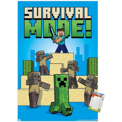 Trends International Minecraft - Survival Mode Unframed Wall Poster ...