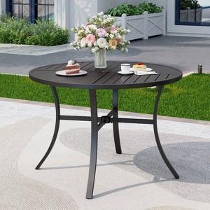 42 Outdoor Stainless Steel Round Dining Table Captiva Designs Umbrella Hole E coating Target