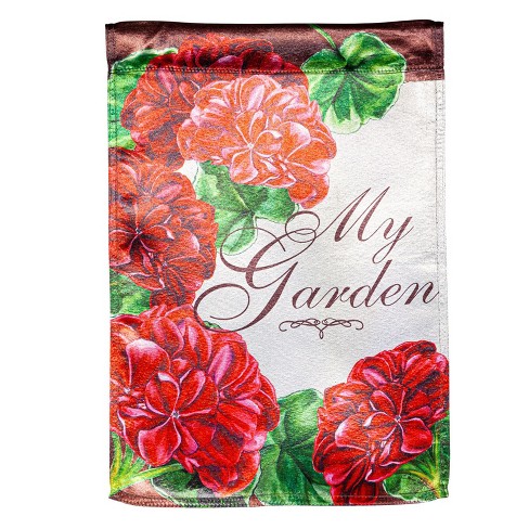 My Garden Geraniums Lustre Garden Flag : Target
