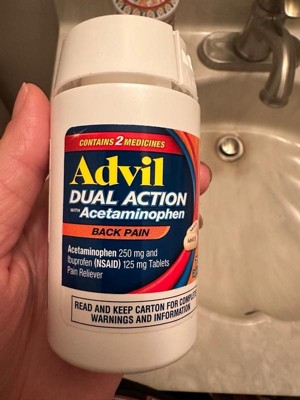 Advil Ibuprofen Dual Action Nsaid Back Pain Reliever Caplet - 72ct : Target