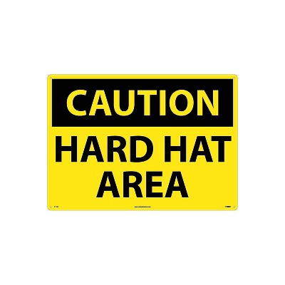 National Marker Caution Signs; Hard Hat Area Graphic 20x28 Rigid ...
