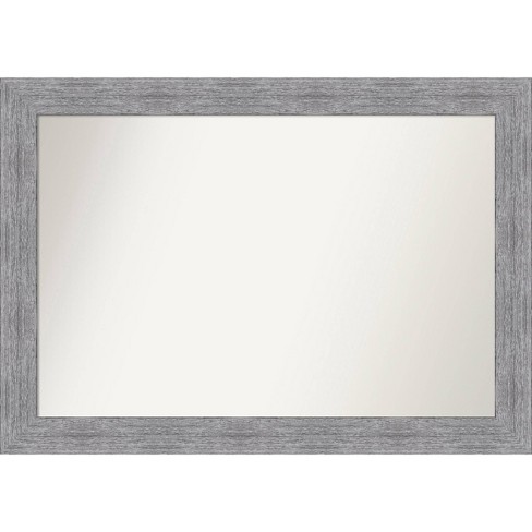 41" X 29" Non-beveled Bark Rustic Gray Wall Mirror - Amanti Art ...