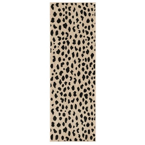2'4"x7' Daffodil Leopard Print Woven Rug Black/white - Threshold ...