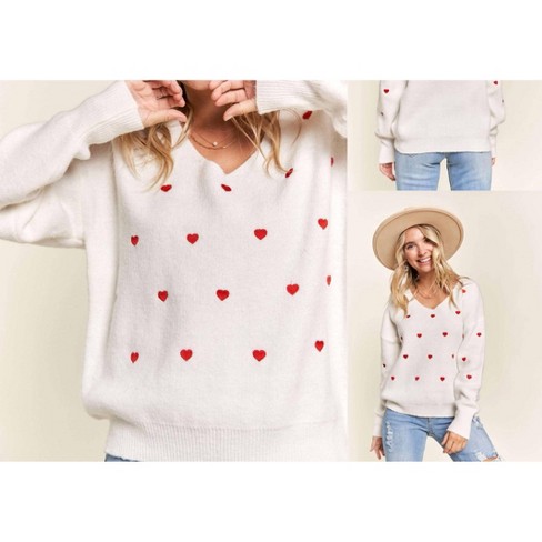Women's Multi Heart Sweater - Adora M : Target