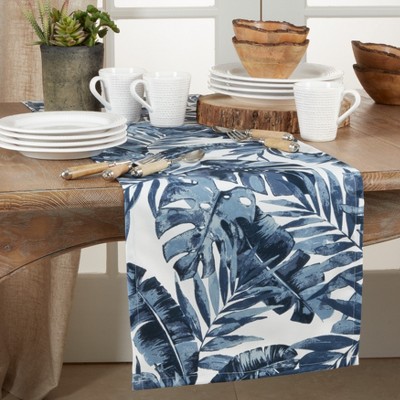 Saro Lifestyle Outdoor Table Runner With Tropic Design : Target