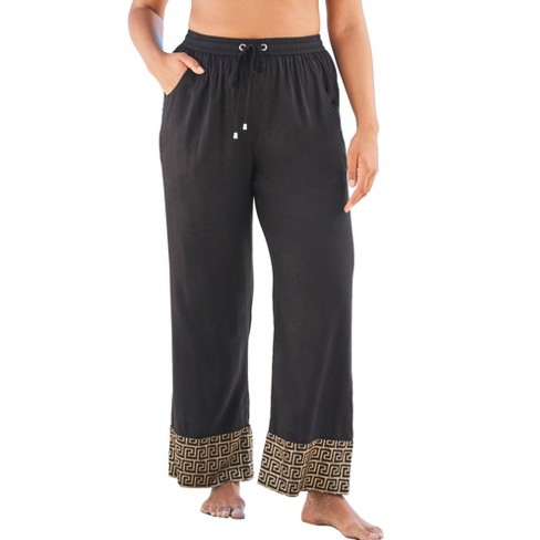 Swim 365 Women’s Plus Size Wide-leg Pant Swim Cover-up Pant, 24 - Greek ...