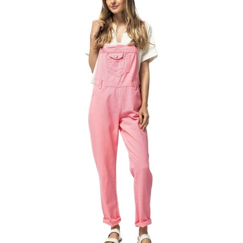 Anna-kaci Women's Vintage Straight-leg Overalls- Large/x Large, Pink ...