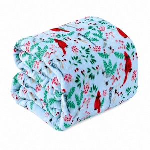 Plazatex 100% Polyester Red Cardinal Birds Nature Inspired Plush Throw ...