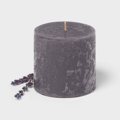 3" x 3" Pillar Candle Charcoal and Black Teak - Threshold™: Paraffin ...
