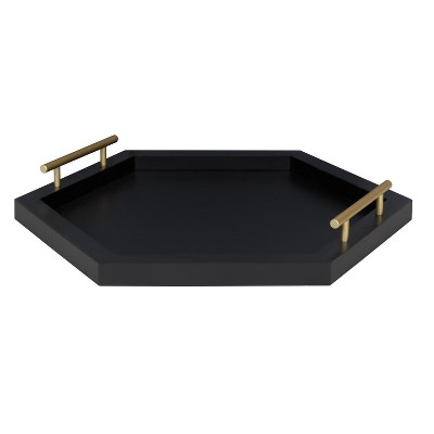 Kate And Laurel Halsey Tray, 12.5x16.5, Black : Target