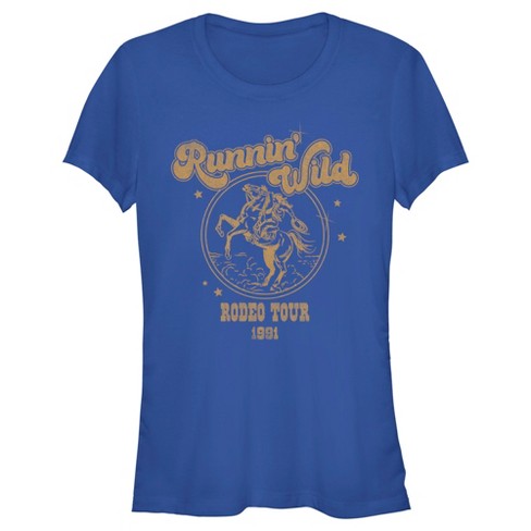 Juniors Womens Lost Gods Runnin' Wild Rodeo Tour T-shirt - Royal Blue ...