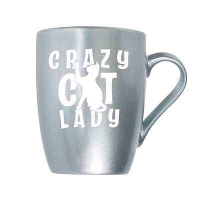 Elanze Designs Crazy Cat Lady Frosted Blue 10 Ounce New Bone China ...