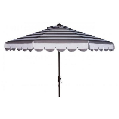 Maui Single Scallop Striped 9ft Crank Push Button Tilt Patio Outdoor ...