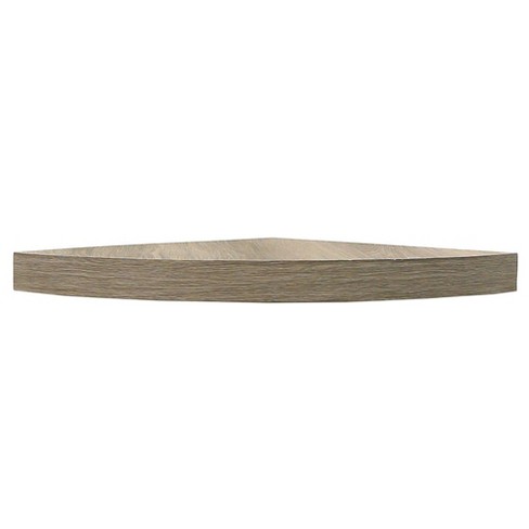 17" X 17" Floating Corner Shelf Wall Mounted Driftwood Gray - Inplace ...