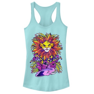 Women's Lion King Simba Jungle Parade Racerback Tank Top - Black ...