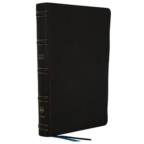 Nkjv, Large Print Thinline Reference Bible, Blue Letter, Maclaren Series, Genuine Leather, Black ...