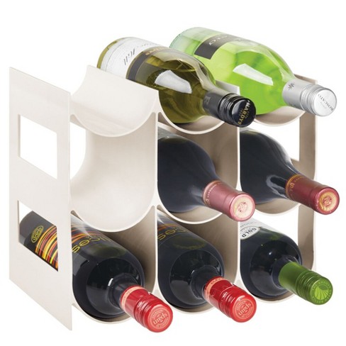 Mdesign Plastic Water Bottle & Wine Rack Storage Holder, 9 Bottles : Target