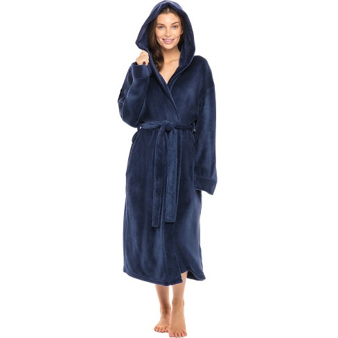 Alexander Del Rossa Women's Soft Fleece Robe With Hood, Warm ...