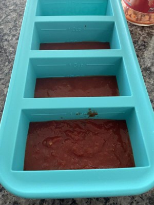 Souper Cubes Food Freezing Tray With Lid Aqua Blue: Silicone Freezer ...