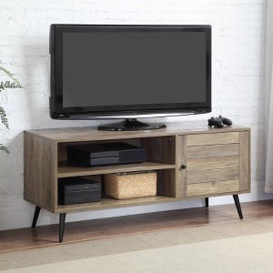 Xiyuyeu Tv Stand With 1 Cabinet And Open Shelves Entertainment Center ...