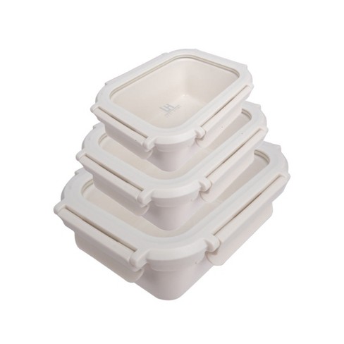 Lexi Home Brixton Porcelain Trio – Leakproof Containers With Glass Lids ...