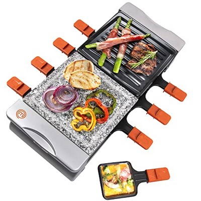 Masterchef Dual Cheese Raclette Table Grill W Non-stick Grilling Plate ...