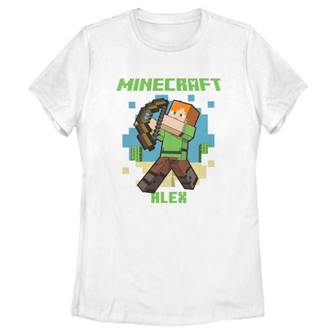 Women's Minecraft Alex T-shirt - White - Medium : Target