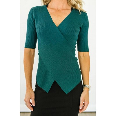 Women's Faux Wrap Knit Top - Apricot : Target