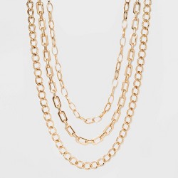 16" Layered Curb Chain Necklace - A New Day™ Gold : Target