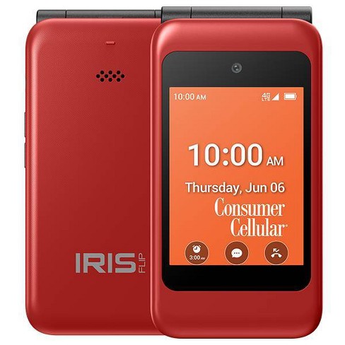 Consumer Cellular Iris Easy Flip (8gb) - Red : Target