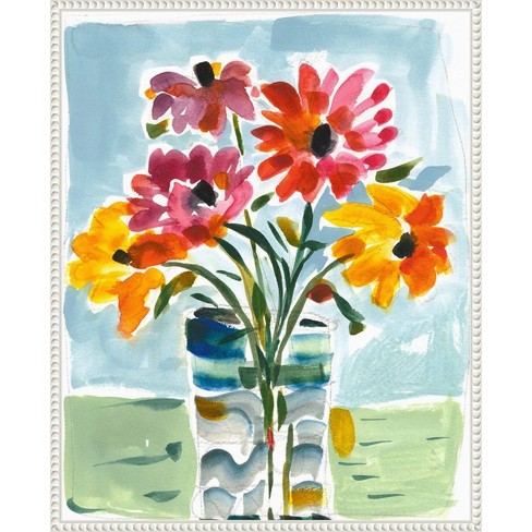 Amanti Art 23"x28" A Floral Gift By Vas Athas Framed Canvas Wall Art ...