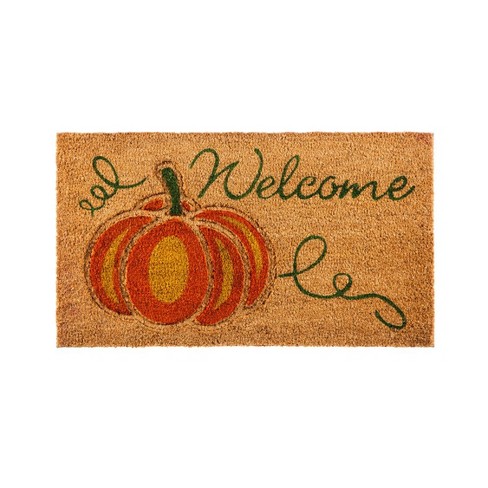 Evergreen Welcome Pumpkin Coir Mat : Target